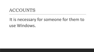 Creating a Profile on Windows | PPTX