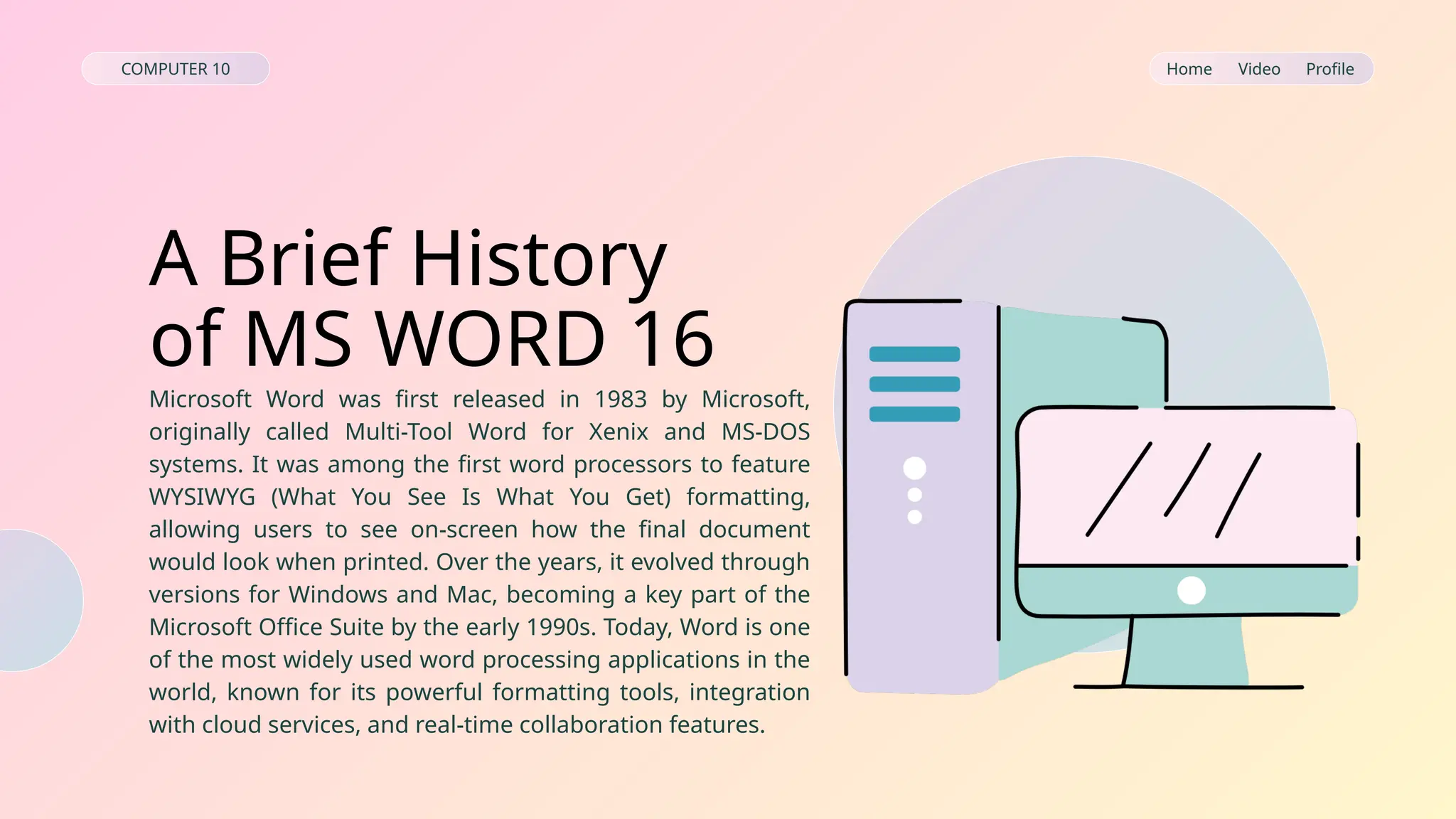 MICROSOFT WORD HISTORY AND Computer 7.pptx