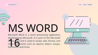 MICROSOFT WORD HISTORY AND Computer 7.pptx