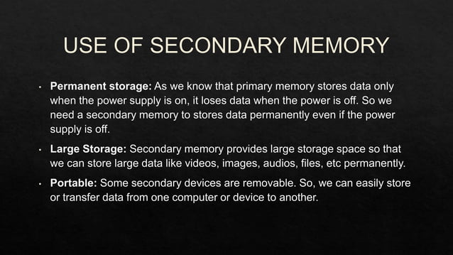 secondary memory | PPT