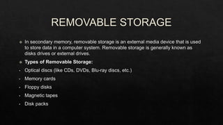 secondary memory | PPTX