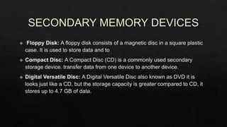 secondary memory | PPT