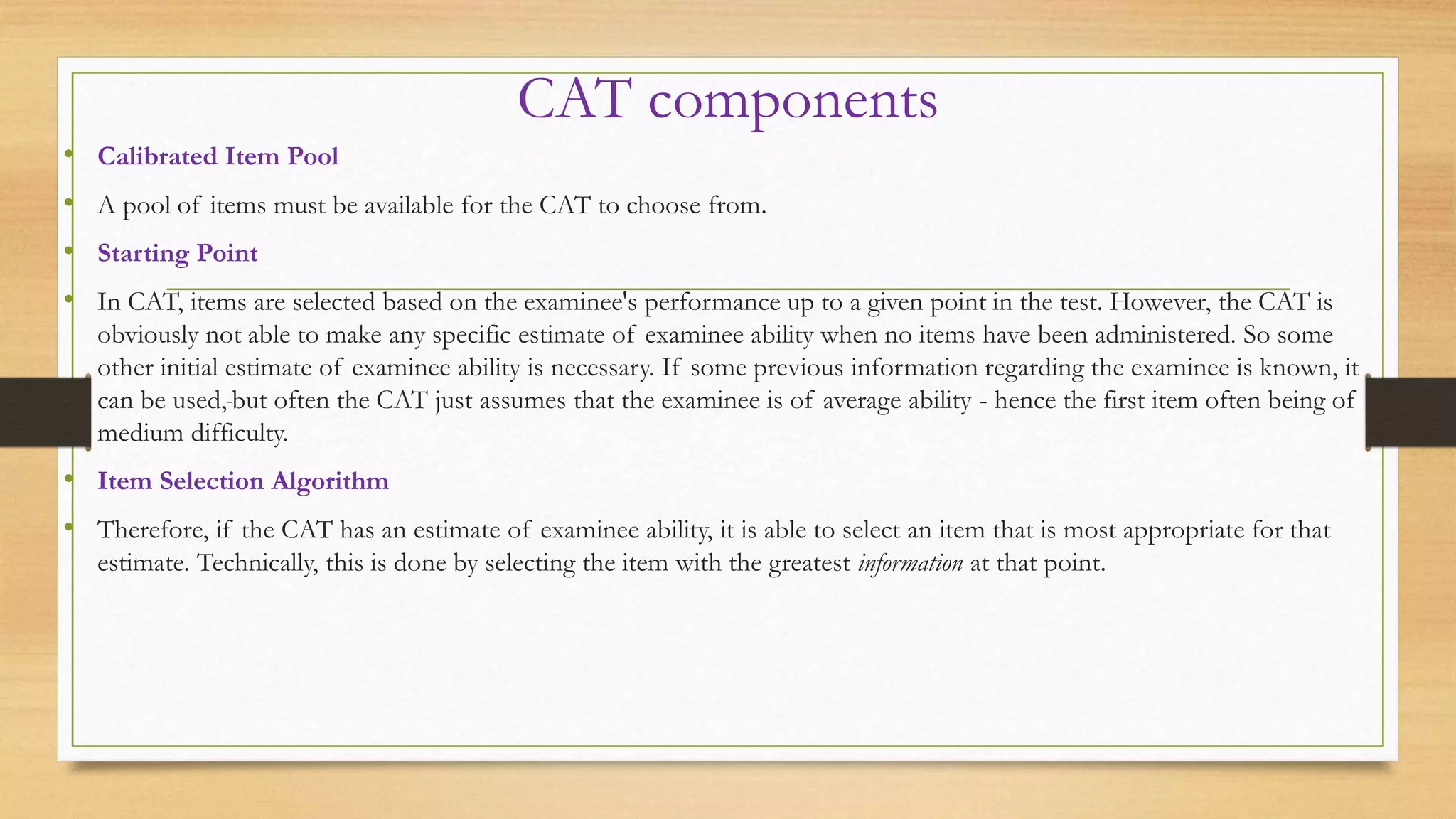 Computer adaptive testing | PPTX