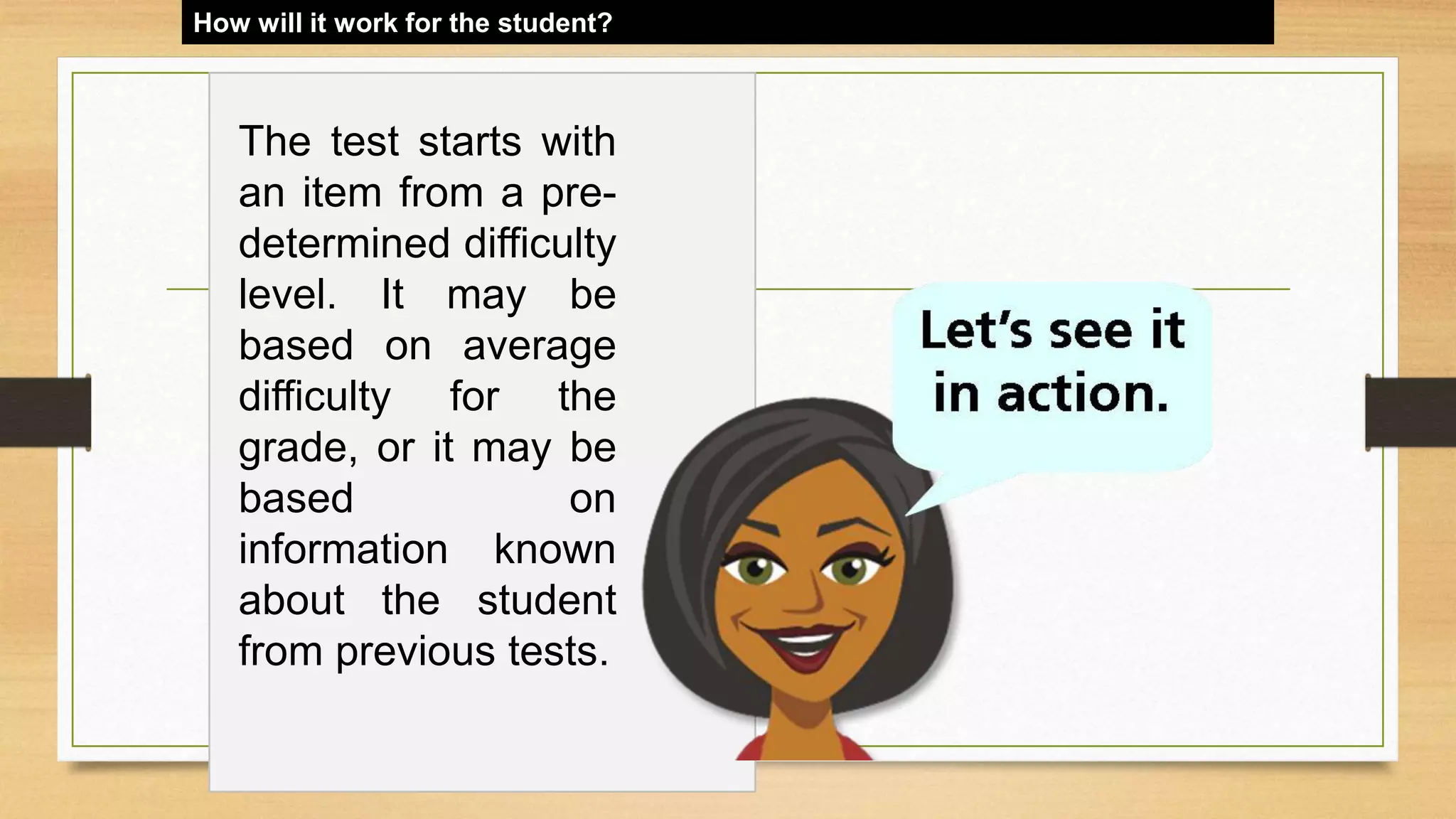 Computer adaptive testing | PPTX