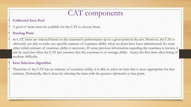 Computer adaptive testing | PPTX | Standardized Testing | Educational ...