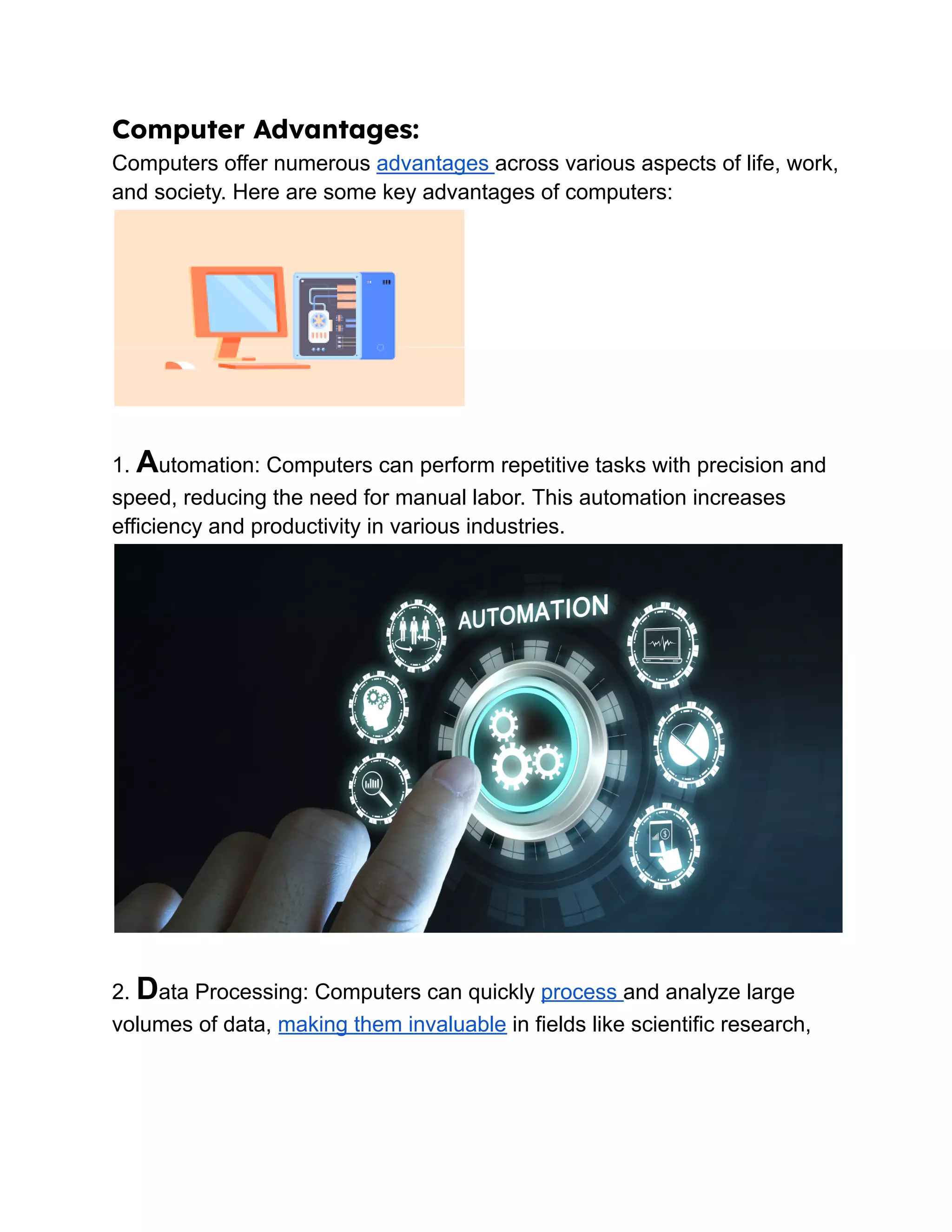 Computer Advantages | PDF