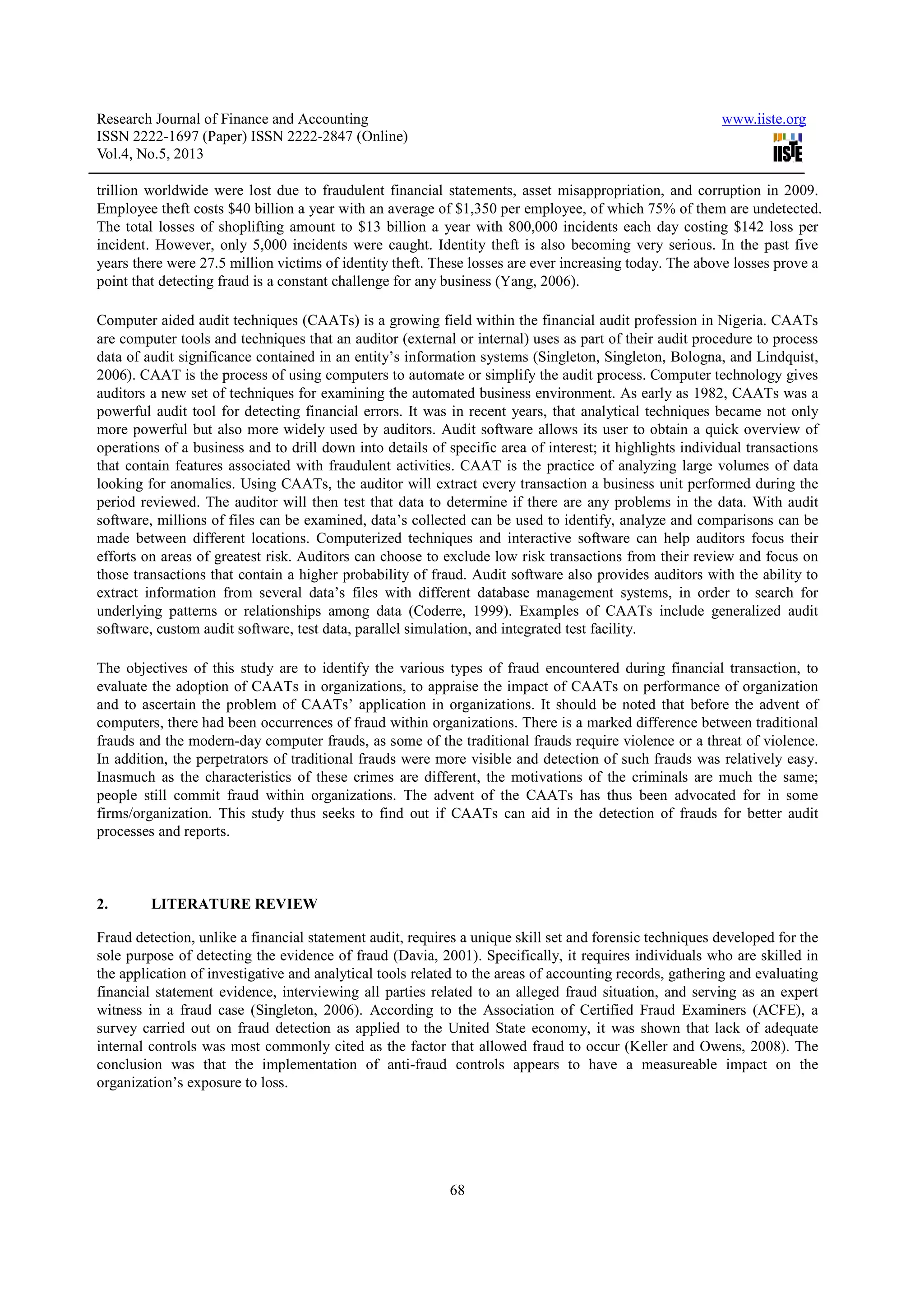 Computer aided audit techniques and fraud detection | PDF