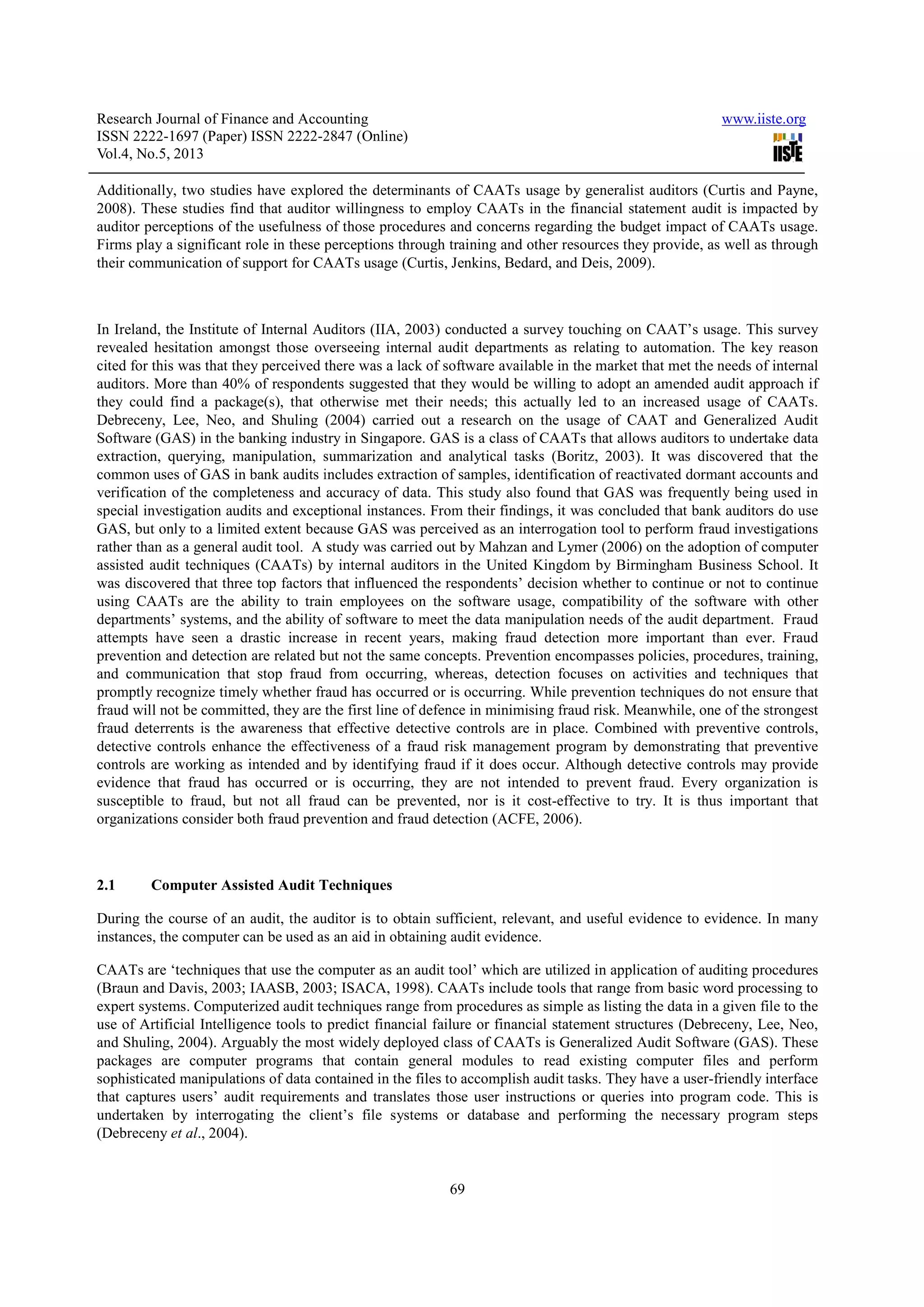 Computer aided audit techniques and fraud detection | PDF