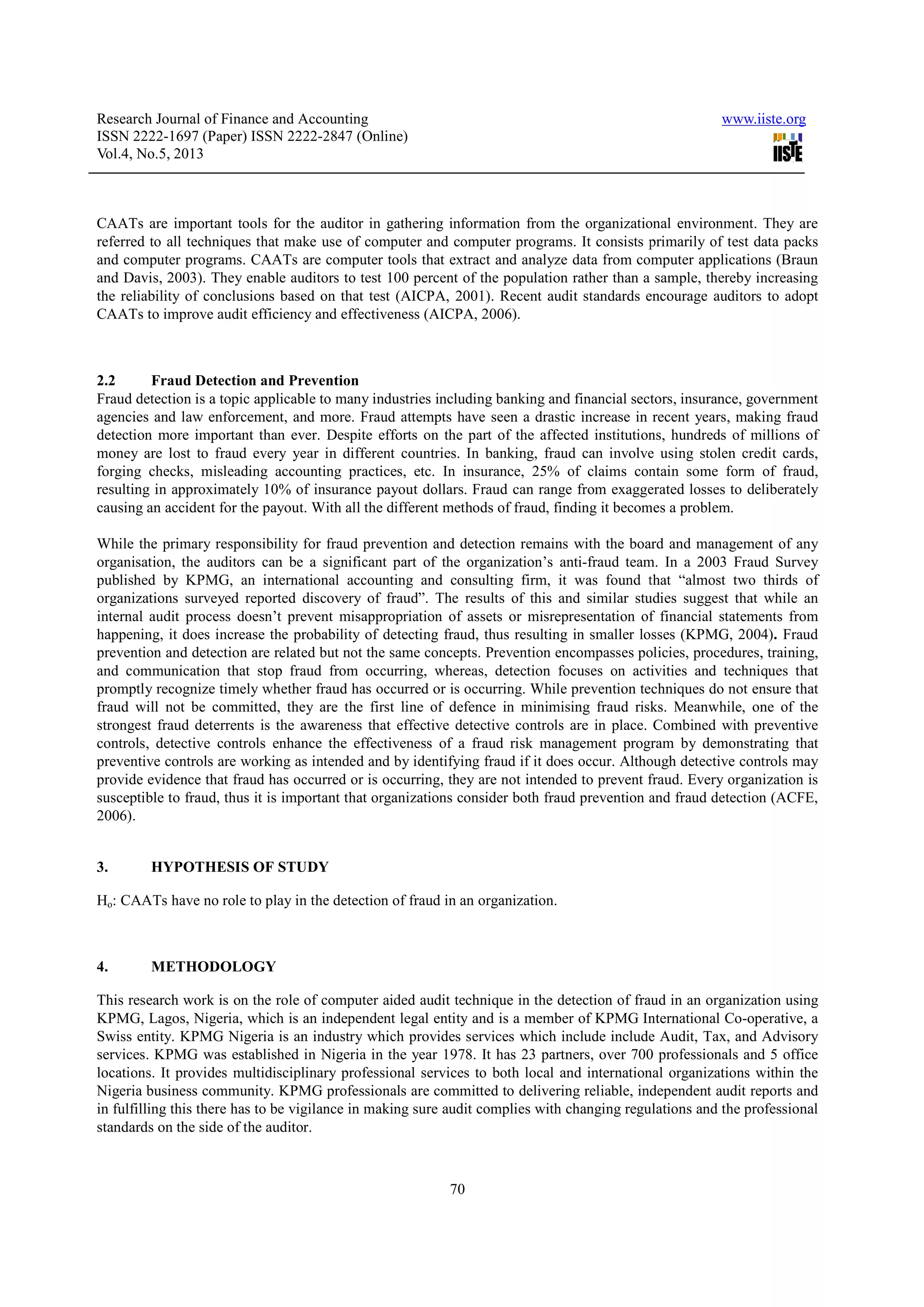 Computer aided audit techniques and fraud detection | PDF