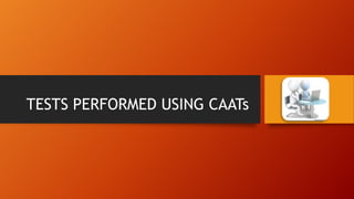 Computer aided audit techniques (CAAT) sourav mathur | PPTX