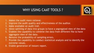 Computer aided audit techniques (CAAT) sourav mathur | PPTX
