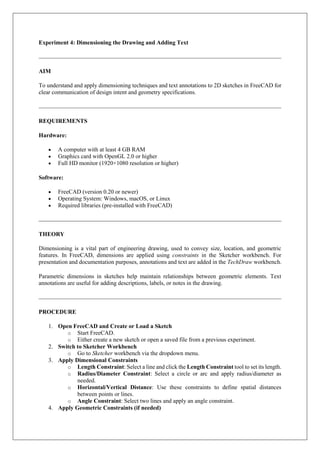 Computer Aided Design Lab Manual Freecad Pdf
