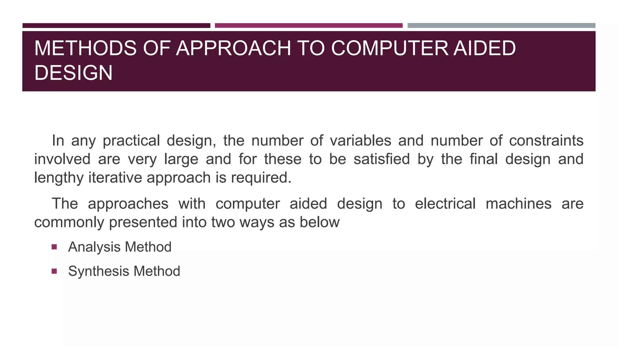Computer aided design of electrical machine | PPTX