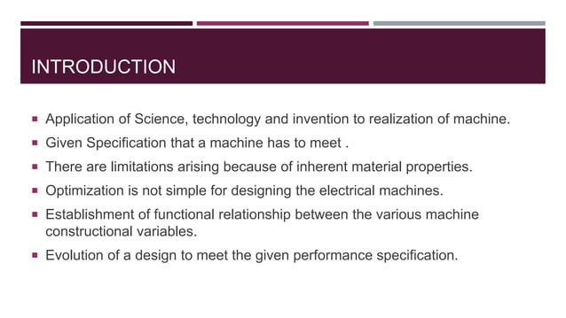 Computer aided design of electrical machine | PPTX | Computing ...