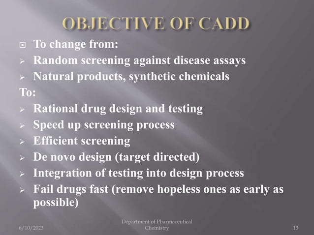 COMPUTER AIDED DRUG DESIGN.pptx | Chemistry | Science