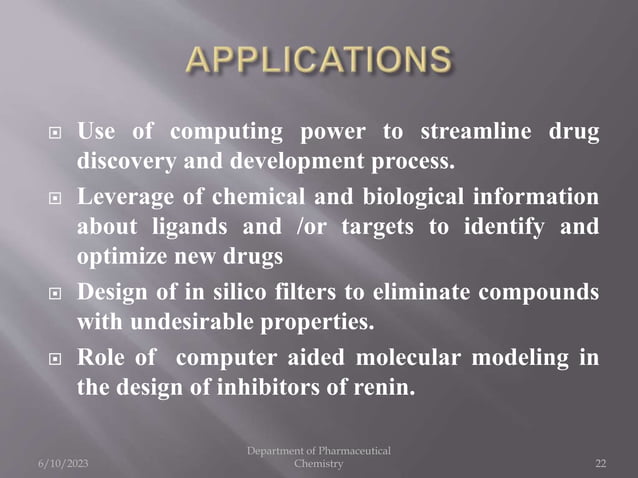 COMPUTER AIDED DRUG DESIGN.pptx | Chemistry | Science