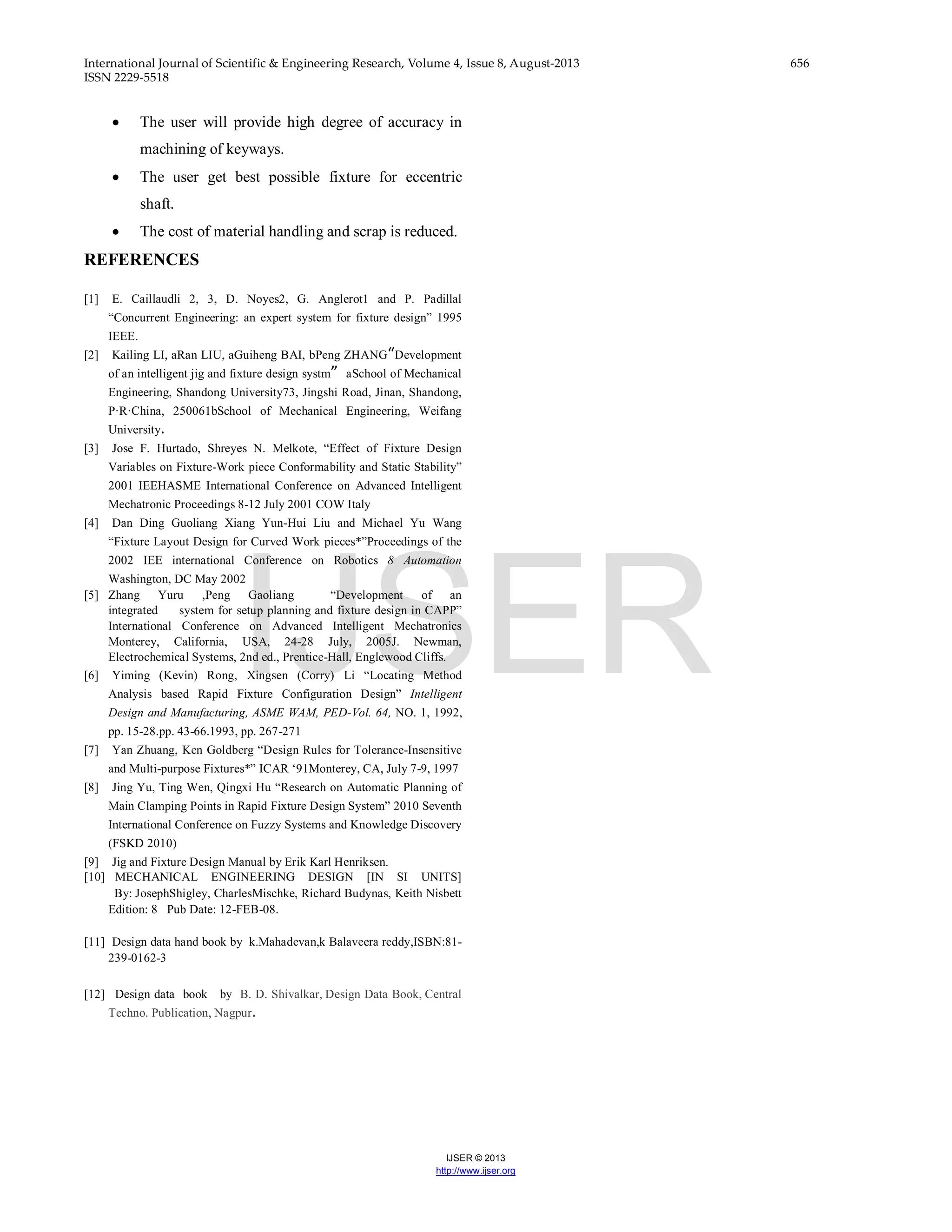 Computer aided fixture design for machining of key ways | PDF