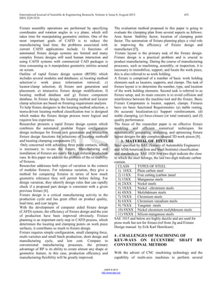 Computer aided fixture design for machining of key ways | PDF