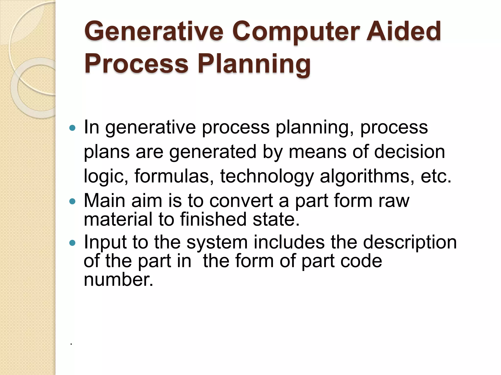 Computer Aided Process Planning (CAPP) | PPTX