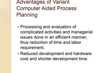 Computer Aided Process Planning (CAPP) | PPTX