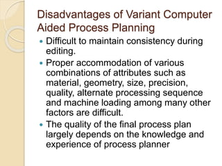 Computer Aided Process Planning (CAPP) | PPTX