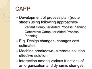 Computer Aided Process Planning (CAPP) | PPTX