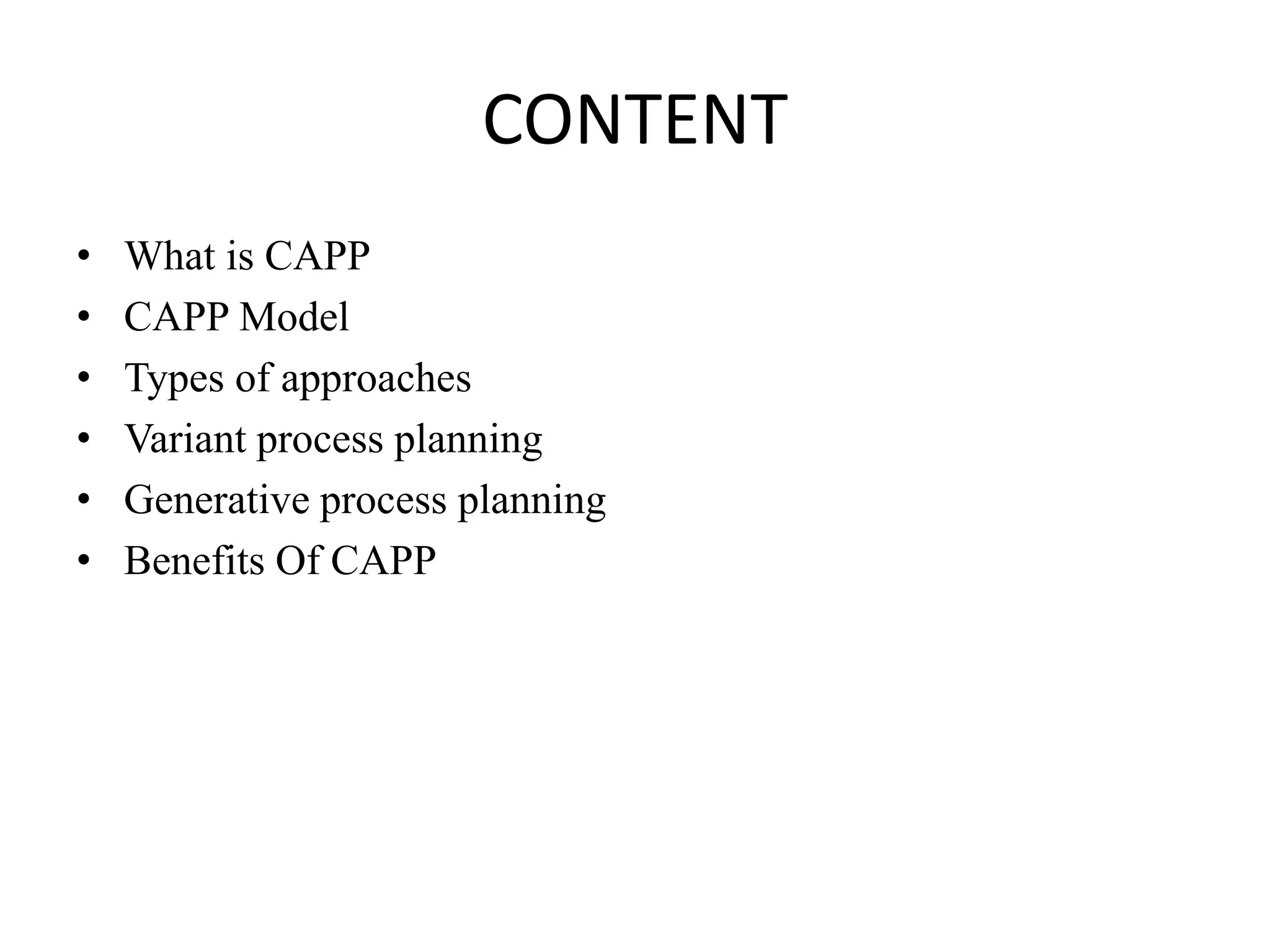 Computer Aided Process Planning (CAPP) | PPTX