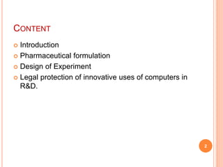 Computers in Pharmaceutical formulation | PPTX