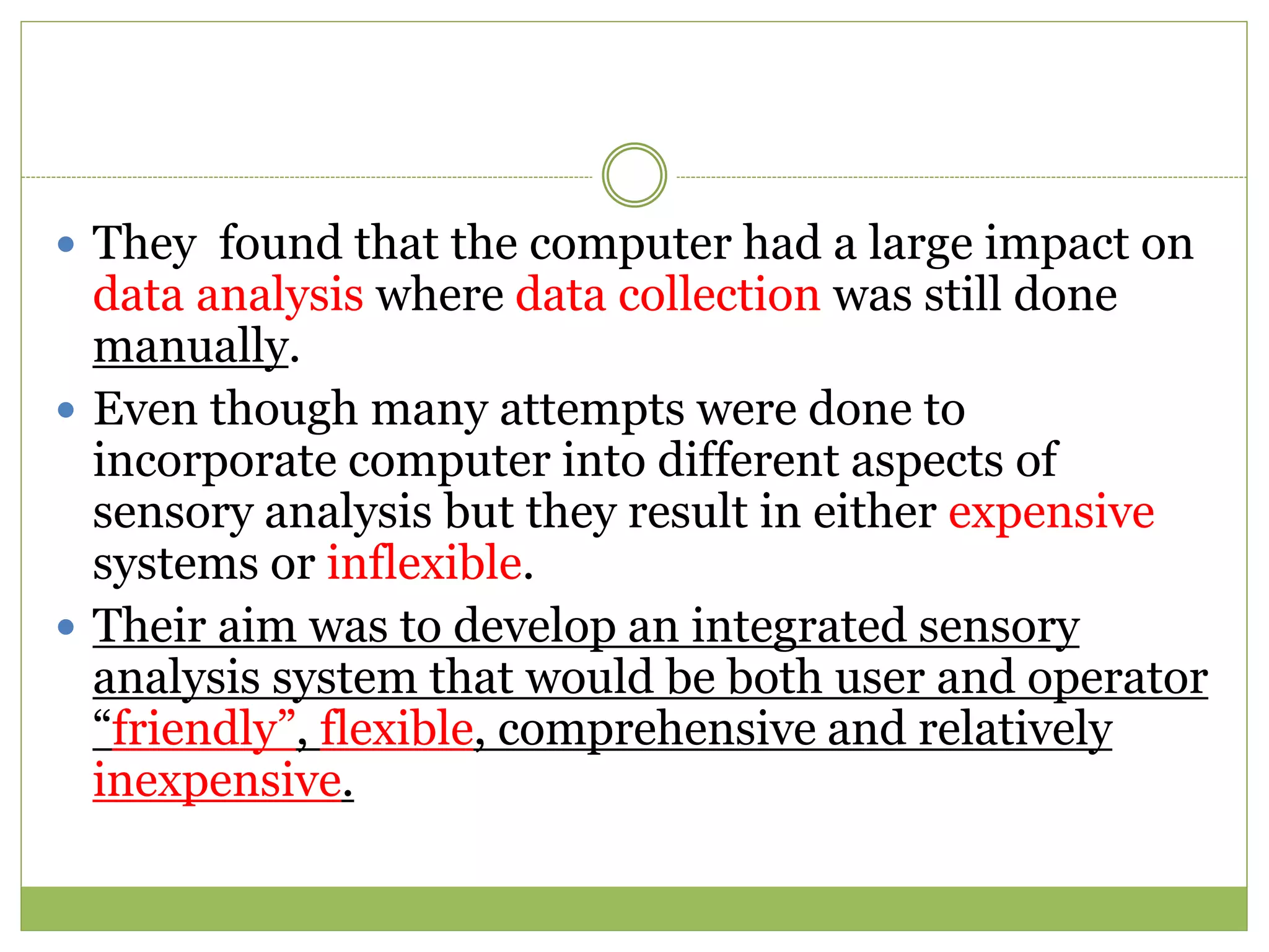 Computer aided sensory evaluation | PPTX