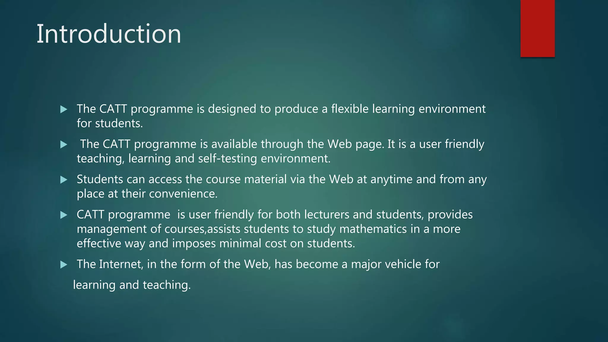 Computer aided teaching and testing | PPTX