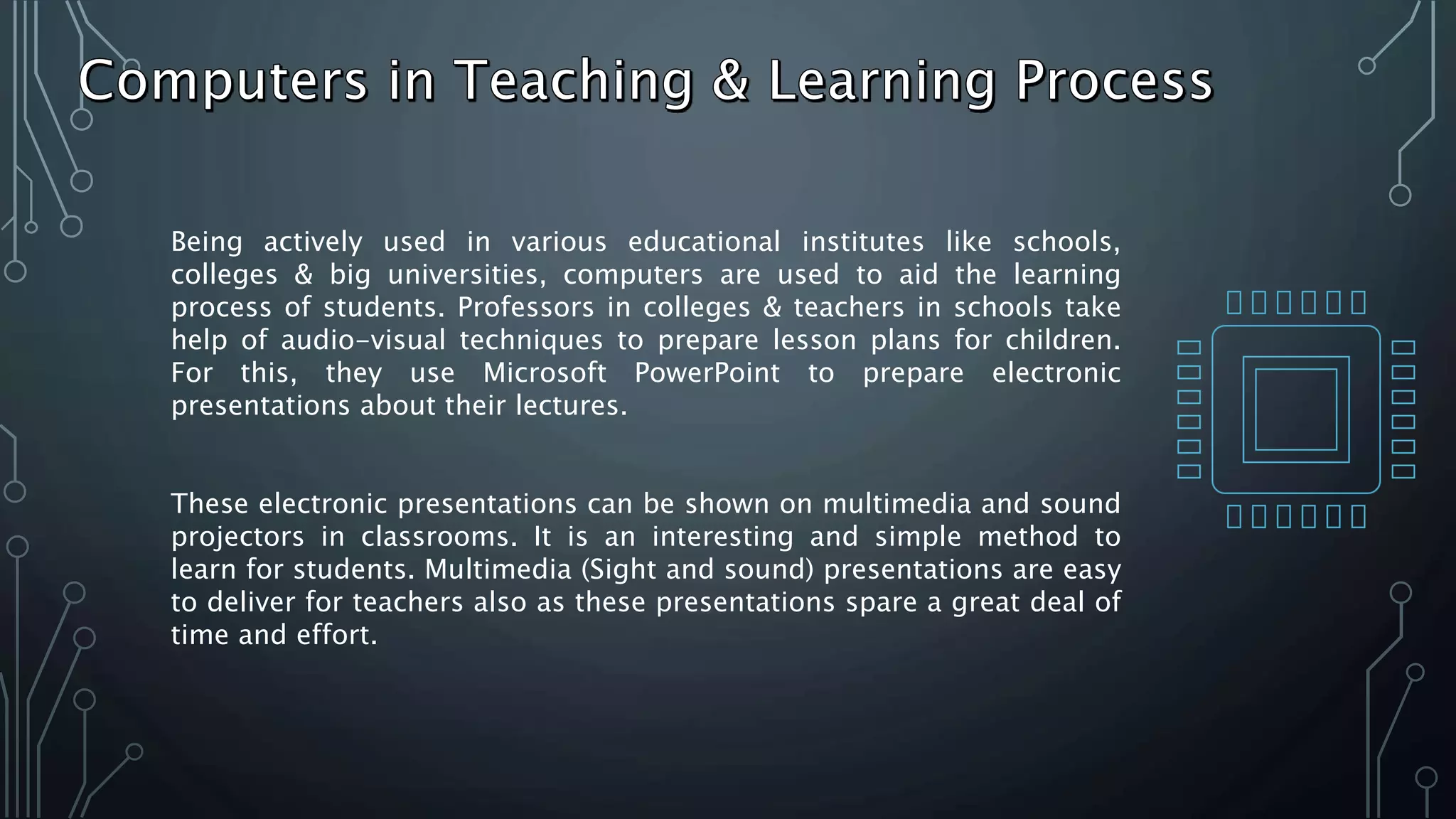Computer aid in modern education | PPT