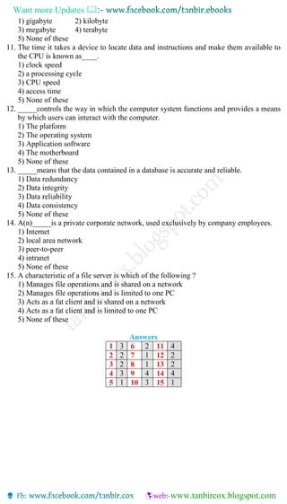 Computer and information model test for bank exams | PDF