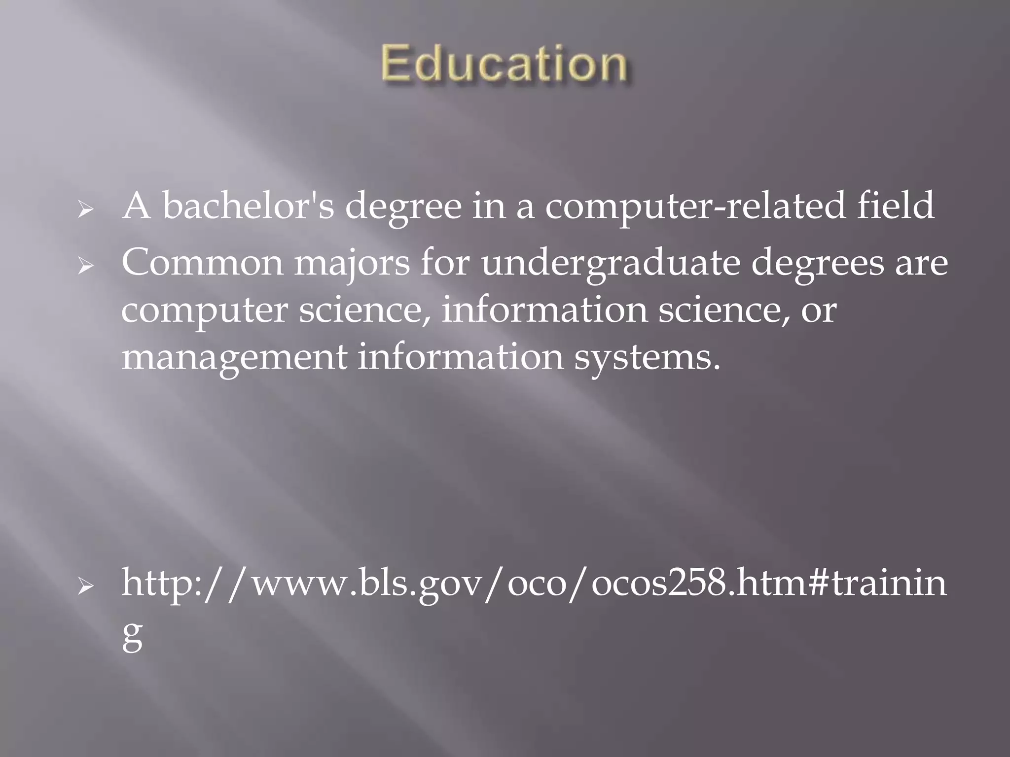 Computer and information systems managers | PPTX