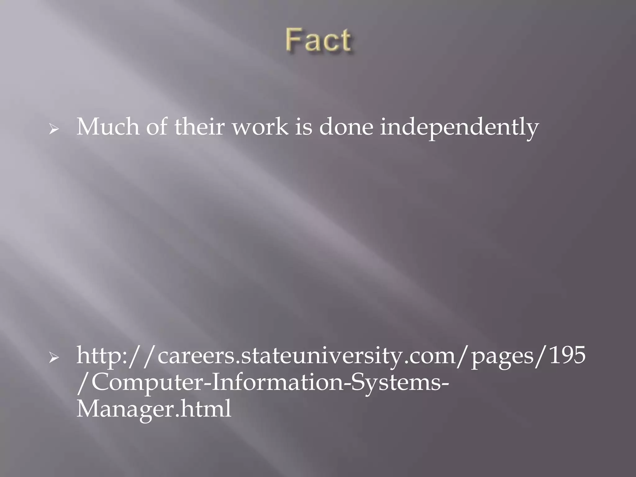 Computer and information systems managers | PPTX