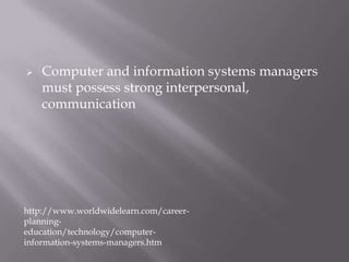 Computer and information systems managers | PPT