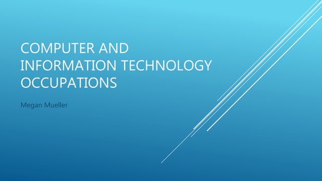 Computer and information technology occupations | PPT