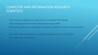 Computer and information technology occupations | PPT