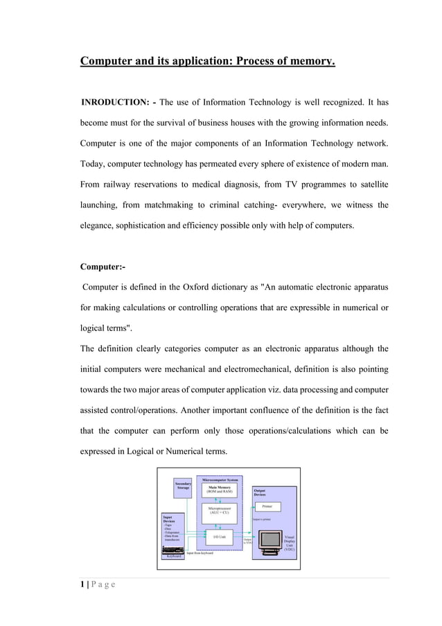 Computer and its application | PDF