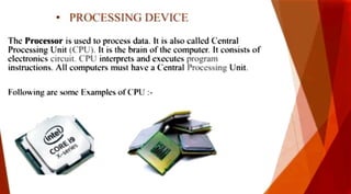 COMPUTER AND ITS COMPONENTS PPT.by naitik sharma Class 9th A mittal ...