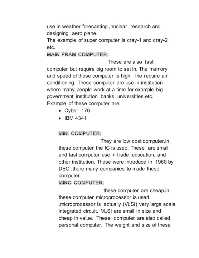 Computer and its types | PDF
