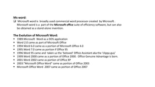 Computer and ms word | PPTX