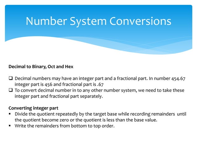 Number systems and conversions | PPTX