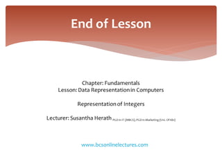 Representation of Integers | PPTX