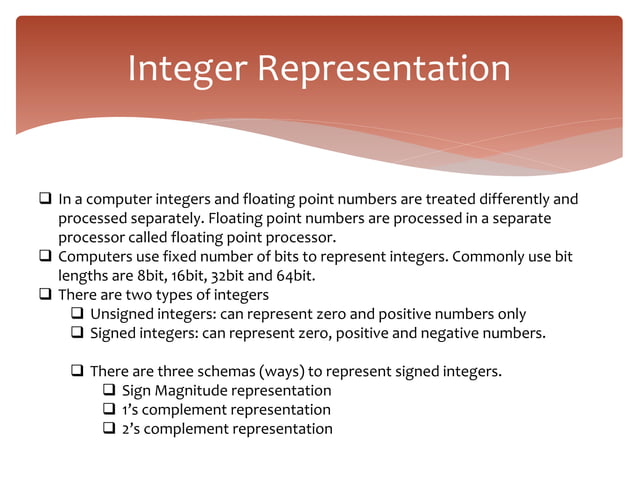 Representation of Integers | PPTX
