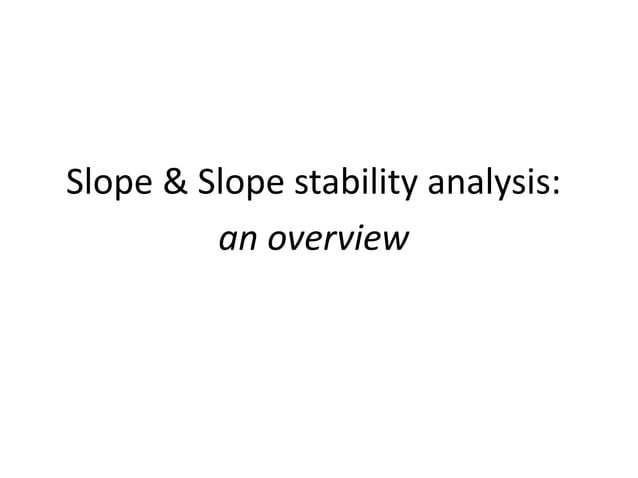 slope stability and computers | PPT