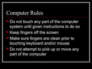 Computer and typing rules | PPT