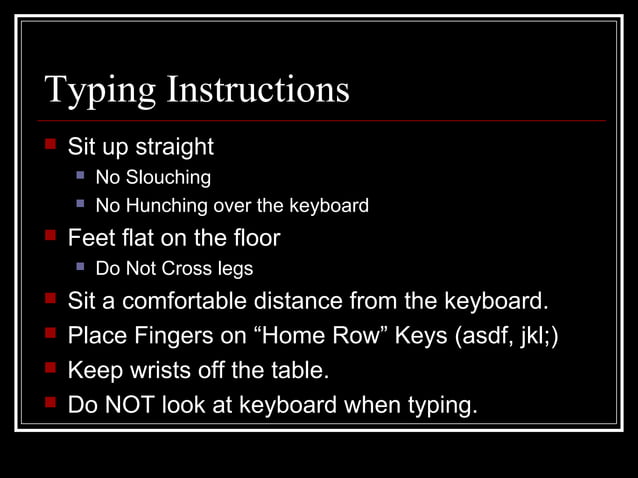 Computer And Typing Rules