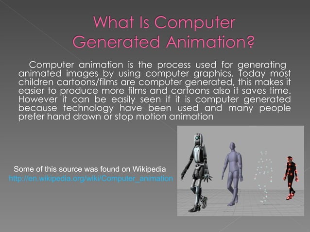 Computer Generated Animation | PPT | Computer Animation | Computer Software and Applications
