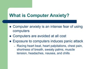Computer Anxiety | PPTX | Brain and Nervous System Disorders | Diseases ...