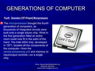 Computer Studies, Uses, Computer application and appreciation | PPT